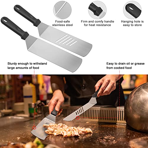 Grill Accessories Kit,Upgrade 42pcs Flat Top Griddle Accessories Set for Blackstone and Camp Chef,Spatula,Scraper,Griddle Cleaning Kit Carry Bag for Hibachi Grill, Men Outdoor BBQ with Meat Injector