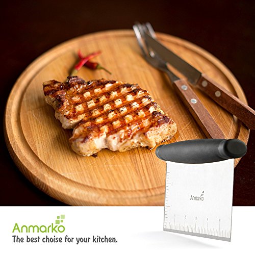 Stainless Steel Metal Griddle Scraper Chopper - Great as Dough Cutter for Bread and Pizza Dough - Multipurpose Kitchen Utensil for Flat Top Griddle - Commercial Quality