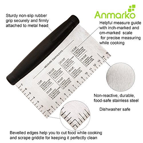 Stainless Steel Metal Griddle Scraper Chopper - Great as Dough Cutter for Bread and Pizza Dough - Multipurpose Kitchen Utensil for Flat Top Griddle - Commercial Quality