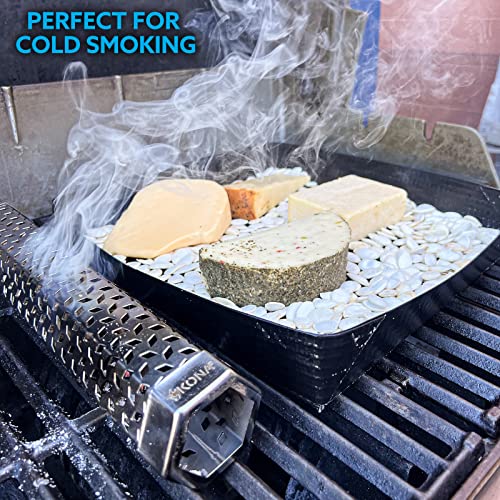 Kona Vegetable Grill Basket - 12" X 12" Non Stick Mesh for BBQ, Pellet Grills, Smokers - Great for Fish, Veggies, Kabobs, Fruit, Nuts, Smoking Cheese