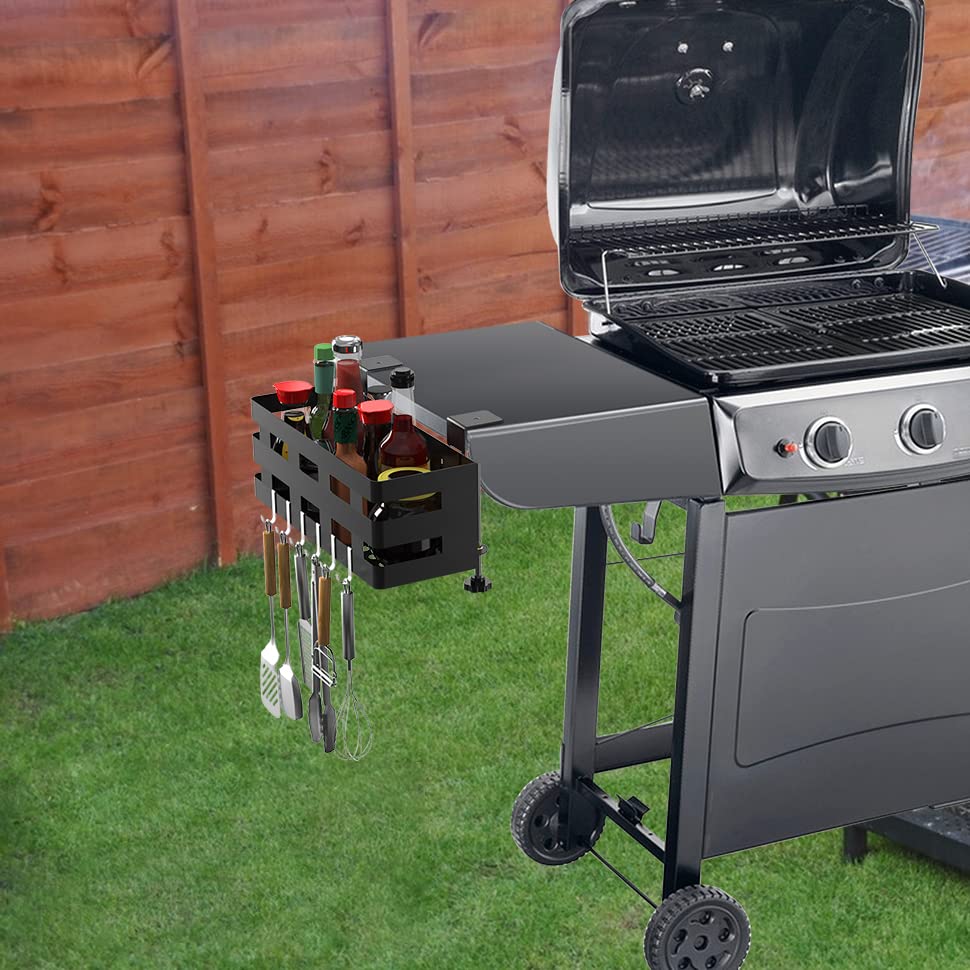 Shansis Griddle Caddy, Grill Caddy for Blackstone Griddle Accessories, Removable Griddle Caddy for 28"/36" Blackstone Griddles/Prep Cart, Hanging Caddy Free from Drill Hole BBQ Caddy
