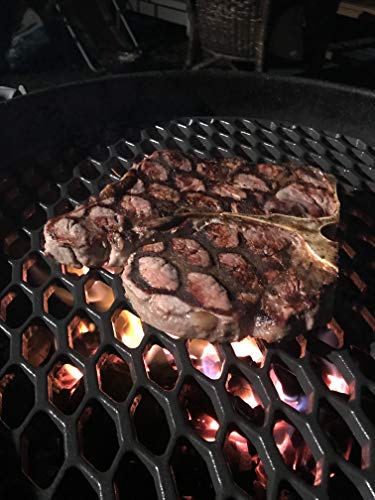 Aura outdoor products Cast Iron Grill Grate for 22 Inch Weber Kettle Grill - Works Great on The Weber Kettle, Weber Performer, Barrel Grills, Recteq Bullseye - Better Sear Marks