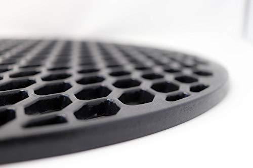 Aura outdoor products Cast Iron Grill Grate for 22 Inch Weber Kettle Grill - Works Great on The Weber Kettle, Weber Performer, Barrel Grills, Recteq Bullseye - Better Sear Marks