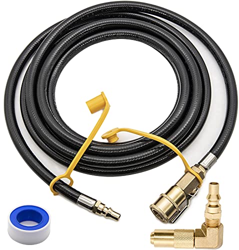 LEIMO KPARTS 12FT Rv Quick Connect Propane Hose with Propane Elbow Adapter for 17" and 22" Blackstone Griddles, Low Pressure Quick Disconnect Propane Extension Hose Rv to Gas Grill.