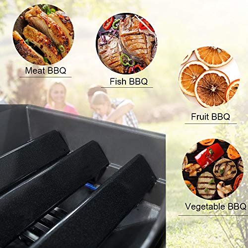 BBQ funland PH7635 (3-Pack) Porcelain Steel Heat Plate for Weber Spirit 200 Series with Front-Mounted Control Panels Gas Grills, Aftermarket Replacements (15.3β x 3.5β x 2.5β)