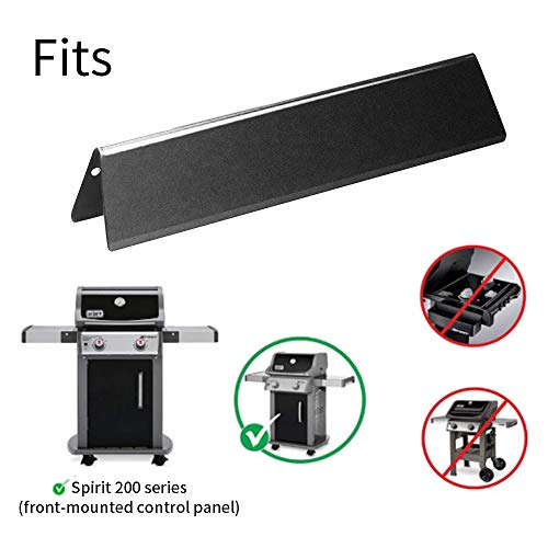 BBQ funland PH7635 (3-Pack) Porcelain Steel Heat Plate for Weber Spirit 200 Series with Front-Mounted Control Panels Gas Grills, Aftermarket Replacements (15.3β x 3.5β x 2.5β)