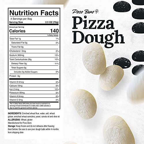 Poco Bero Pizza Dough β 20 x 10 oz Frozen Pizza Dough Balls β Perfect Pizza Oven Accessories for 12-inch Pizzas β Fresh NY Style Pizza β Works in Pizza Oven and Conventional Oven