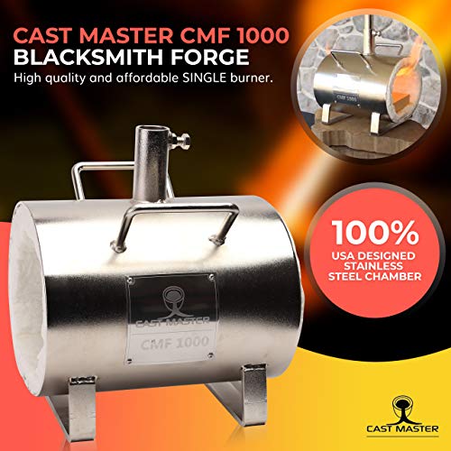 CAST Master Elite USA Portable Single Burner Propane Blacksmith Farrier Caster Kit Jewelry Knife and Tool Making Propane Forge SS
