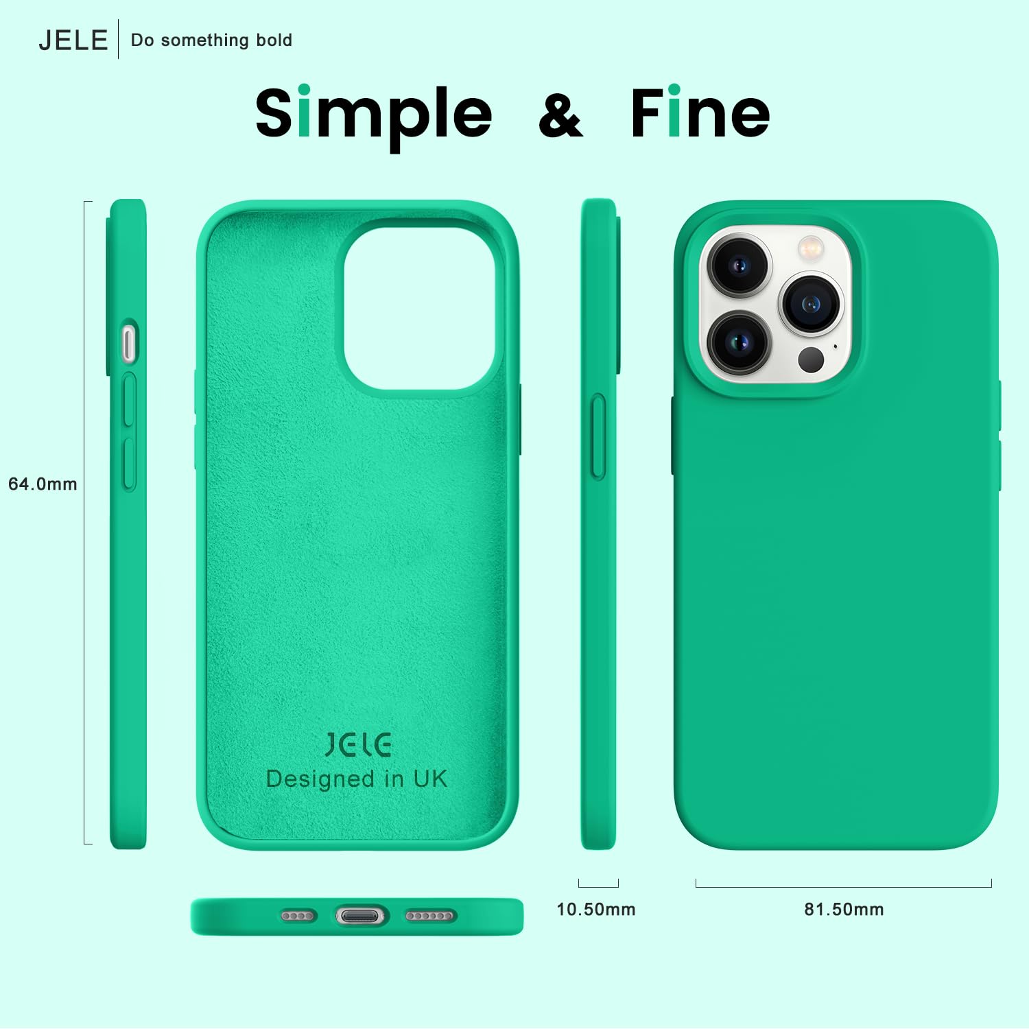JELE Shockproof Designed for iPhone 13 Pro Max Case, Liquid Silicone Phone Case with [Soft Anti-Scratch Microfiber Lining] Military Grade Drop Protection Slim Thin Cover, 6.7 inch, Bright Green