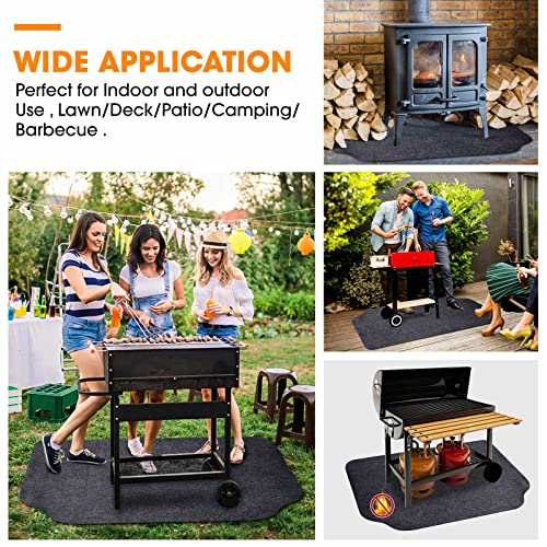 XSONHOO Under Grill Mat,36*48in Grill Mats for Outdoor Grill Deck Protector, Grill Mat for Fireplace, Plane Gas and Propane Burner, and Absorbent Oil, Waterproof, Reusable