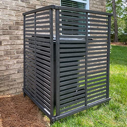 Enclo Privacy Screens EC18013 4.5ft H x 3ft W Alpine Outdoor Privacy Fence Panel Screen No Dig WoodTek Vinyl Kit (2 Panels), Charcoal