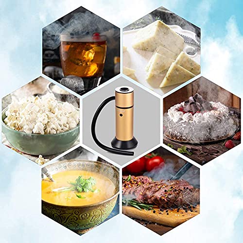 CREATIVECHEF Smoking Gun,Cocktail Smoker Kit,Used Outdoors, Bars, Parties,Aluminum Alloy Material,Yellow