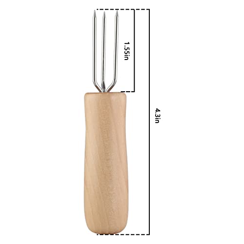 Corn On The Cob Holders Set of 12 Stainless Steel Corn Cob Holders with Wooden Handle Cob Skewers Corn Forks for BBQ Sweetcorn Roasted Meat Fruit (12)