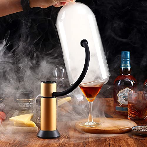 CREATIVECHEF Smoking Gun,Cocktail Smoker Kit,Used Outdoors, Bars, Parties,Aluminum Alloy Material,Yellow