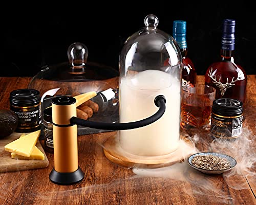 CREATIVECHEF Smoking Gun,Cocktail Smoker Kit,Used Outdoors, Bars, Parties,Aluminum Alloy Material,Yellow