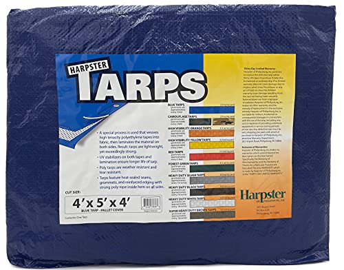 4 Ft. X 5 Ft. X 4 Ft. Standard Duty Blue Poly Pallet Cover | 5 Sided Tarp