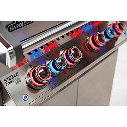 Napoleon PRO500RSIBPSS-3 Prestige PRO 500 BBQ Propane Gas Grill, sq.in. + Infrared Side and Rear Burners, Stainless Steel