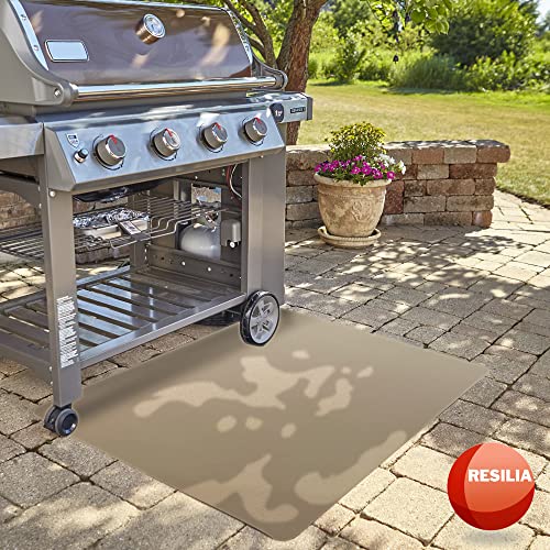 RESILIA - X-Large Under Grill Mat - Beige/Tan Orange Peel, 57 x 47 inches, for Outdoor Use