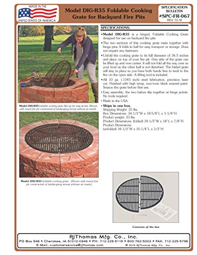 Pilot Rock - Foldable Cooking Grate 35" Diameter - Made in The USA