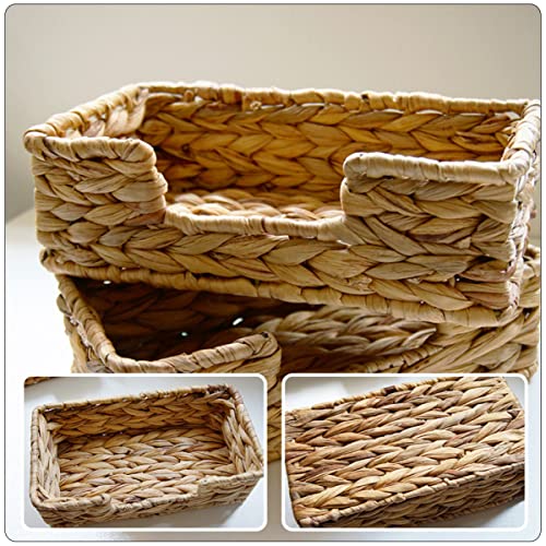 Cabilock Desktop Napkin Holders Sorage Cupboards Cube Water Tea Storage No Woven - Style Rustic Kitchen Willow Toys Cosmetic Clothes Baskets Nursery Organizing Rattan Lid Tray Wicker