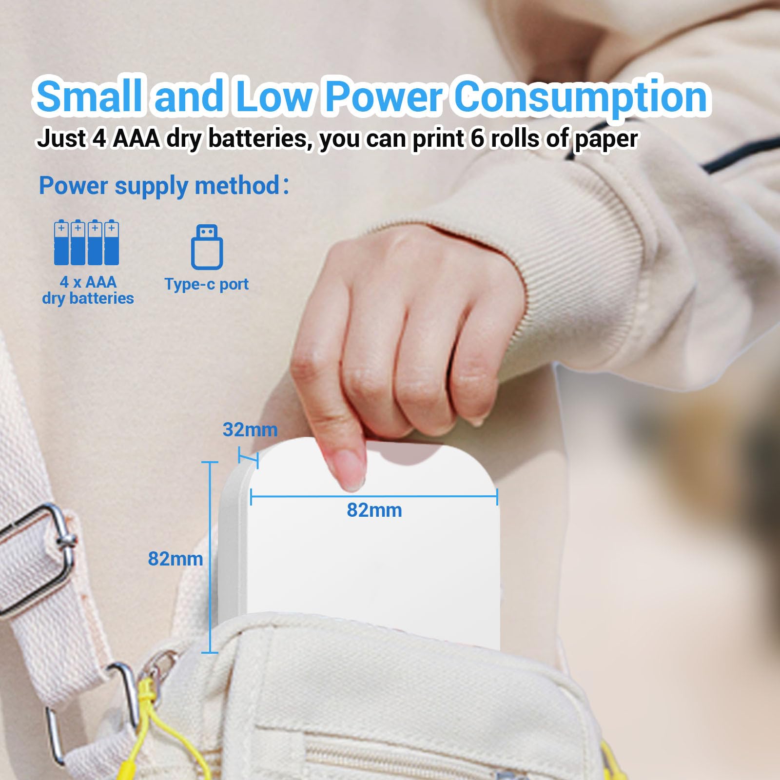 Odaro Q30 Wireless Bluetooth Mini Label Maker Portable Label Printer for iOS & Android, for Home, Office, Small Business (White)