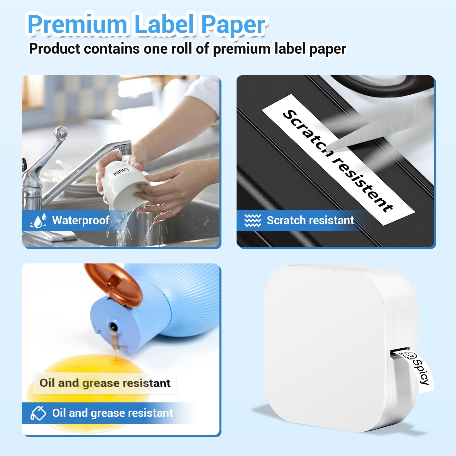 Odaro Q30 Wireless Bluetooth Mini Label Maker Portable Label Printer for iOS & Android, for Home, Office, Small Business (White)
