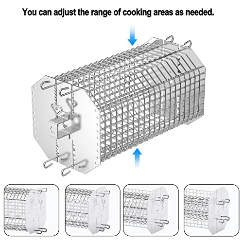 onlyfire Universal Octagonal Tumble Rotisserie Basket, Flat Spit Rotisserie Grill Basket Fits for 1/2 Inch Hexagon, 3/8 Inch Hexagon, 3/8 Inch Square, 5/16 Inch Square Spit Rods