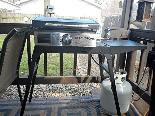 SafBbcue Universal Adjustable Griddle Stand Compatible for Blackstone 17 inch/22 inch Tabletop Grill, Fit BIG HORN, MaxKare Propane Tabletop Grill