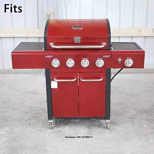 VICOOL BBQ Grill Kits Replacement for Kenmore 146.16198211,146.34611410,146.10016510, Porcelain Heat Shield, Stainless Steel Burners and Crossover Tubes Parts