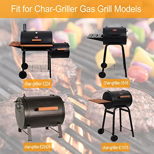 Hisencn Grill Cooking Grates for Char Griller Charcoal Grill 1624 E1515 22424 1515 1224 1616 Smoker Box, Side Fire Box, Cast Iron Grill Grid Replacement Parts 2-Pack