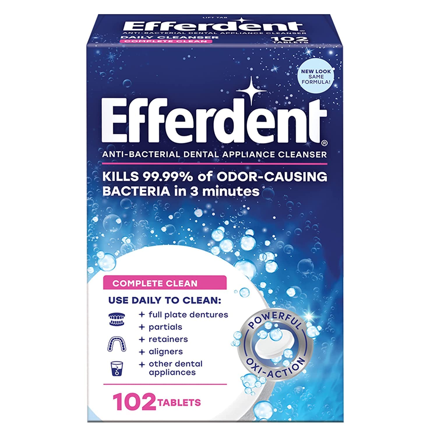 Efferdent Denture Cleaner, 90 ct