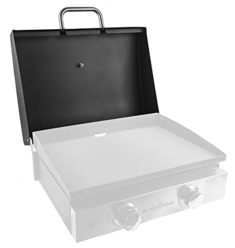 Hard Cover Hood with Temperature Gauge for Blackstone 22 inch Table Top Griddle, 5011 Griddle Hood for Blackstone 22" Grill, Black