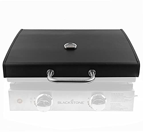 Hard Cover Hood with Temperature Gauge for Blackstone 22 inch Table Top Griddle, 5011 Griddle Hood for Blackstone 22" Grill, Black