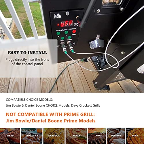 Replacement Parts High-Temperature Meat Temperature Probe Compatible with Green Mountain Grill/GMG Pellet Grills, Works with Jim Bowie Choice, Daniel Boone Choice & Davy Crockett Grills