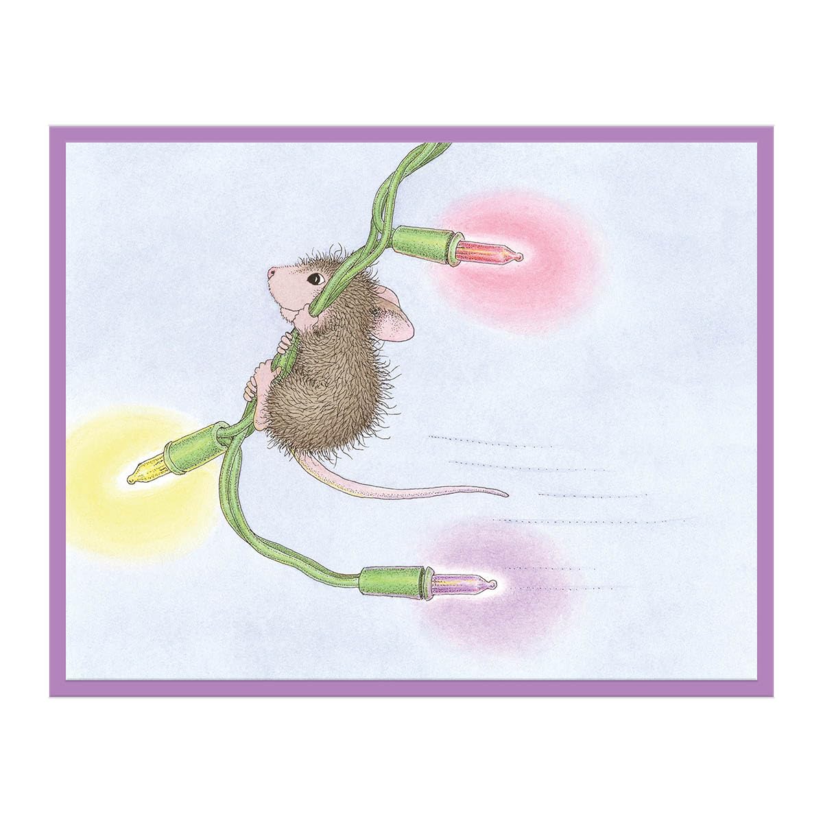 Spellbinders Merry & Bright House-Mouse Cling Rubber Stamp, Red
