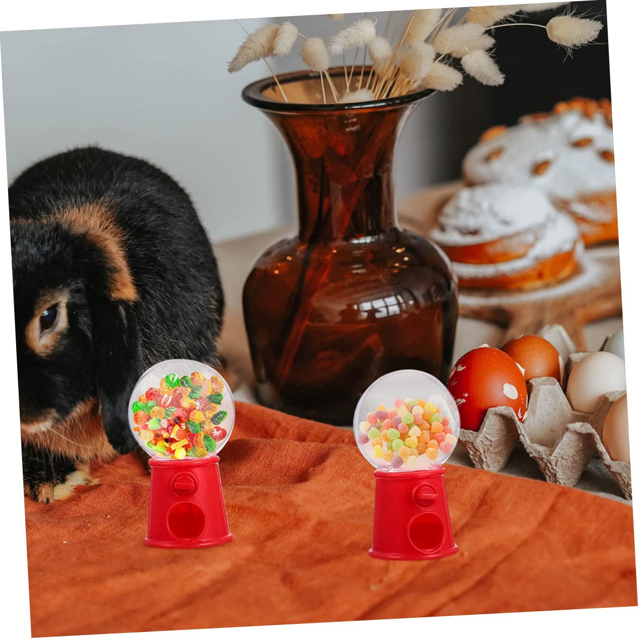 6pcs Mini Machine Small Gumballs Machine Gumballs Machine Candy Gumballs Machines Toys Gumballs Machine Bank Candy Machine Candy Twisting Candy Dispenser Machine Money Bank