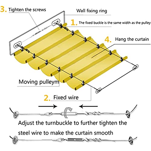LXLIGHTS Retractable Wave Shade Sails, Easy to Install Sun Protection Awning, HDPE Ventilation Fabric U Shaped Sliding Roller Blind for Patio Roof Shade Canopy Cover