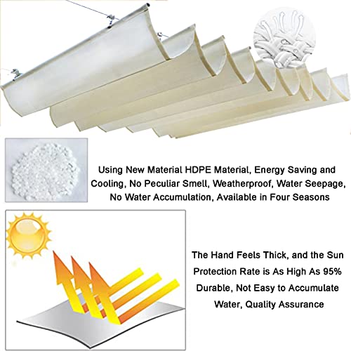 LXLIGHTS Retractable Wave Shade Sails, Easy to Install Sun Protection Awning, HDPE Ventilation Fabric U Shaped Sliding Roller Blind for Patio Roof Shade Canopy Cover