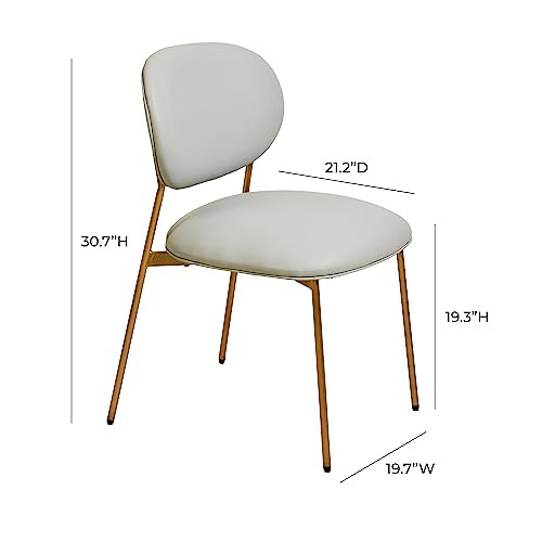 Tov Furniture McKenzie Light Grey Vegan Leather Stackable Dining Chair - Set of 2