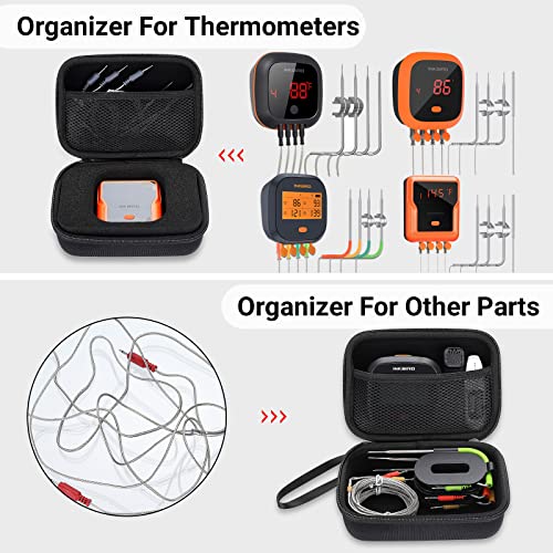 6.7x4.7x3 Inch Carrying Case for Grill Thermometer IBT-4XS, IBBQ-4T, IBT-4XC,IBT-4XP, INKBIRD Hard Drive Protective Carrying Case, EVA Storage Case for Thermometer ThermoPro & Soraken & Weber