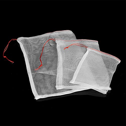 ANWUYANG 50pcs Netting Barrier Bag, Garden Fruit Barrier Cover Bags, White Agriculture Drawstring Mesh Bag, Vegetable Protection from Insect (Size : 15x25cm)