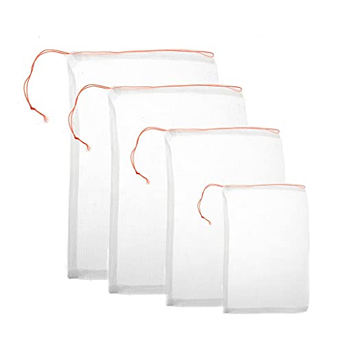 ANWUYANG 50pcs Netting Barrier Bag, Garden Fruit Barrier Cover Bags, White Agriculture Drawstring Mesh Bag, Vegetable Protection from Insect (Size : 15x25cm)