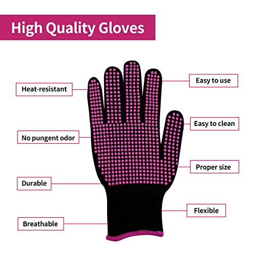 HTVRONT Heat Resistant Gloves for Sublimation - 2Pcs Heat Gloves for Sublimation with Silicone Bumps, Heat Resistant Work Gloves for Women,Universal Fit Size