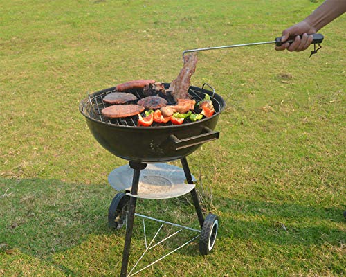 PEPKICN 18 Inches Food Flipper - Stainless Steel BBQ Meat Turner Hook with Wooden Handle (1 Pack Right-Handed)