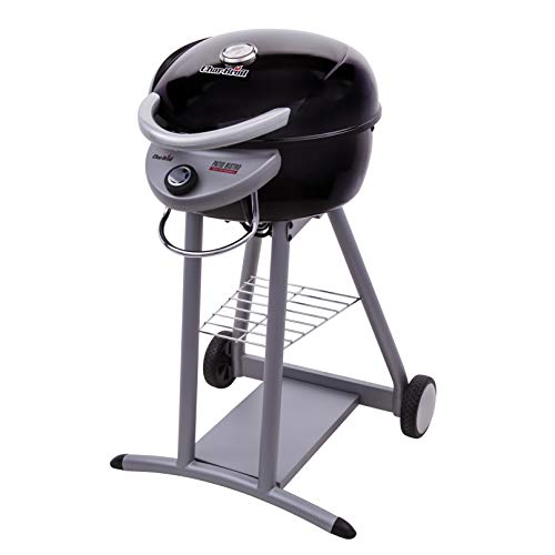 Char-Broil 20602107 Patio Bistro TRU-Infrared Electric Grill, Black & Kettleman Grill Cover