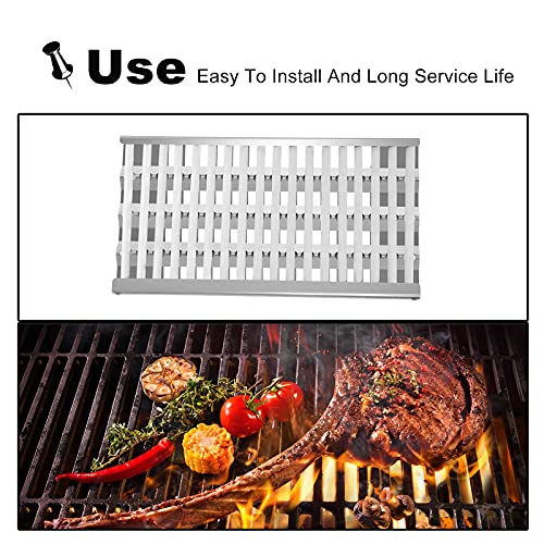 Clivimi 18 5/8" x 9 7/8" Stainless Steel Grill Heat Plates Shield Flame Tamer Ceramic Rod Complete DCS Radiant Tray BBQ Gas Grill Replacement Parts for 27DBQR, 27DBR, BGA48-BQARL, 36EBQAR, 48DBQ