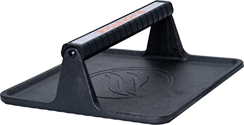 Blackstone XL Griddle Press, 5436, Cast Iron Smooth Grill Meat Press, Black & Griddle Accessories - 12 Inch Round Basting Cover - Stainless Steel - Cheese Melting Dome and Steaming Cover