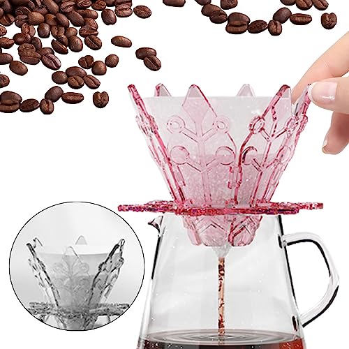 KLKCMS Pour over Coffee Filters/Coffee Maker Dripper/Coffeeware/Coffee Tools/Coffee Dripper Filter Cup Coffee Funnel Drip for Home Cafe, Pink