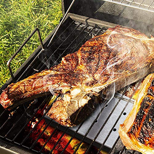 Smoker Box for BBQ Grilling Wood Chips, Stainless Steel Smoking Box Non-Warp for Barbecue, Best Grill Accessories for Charcoal Grill and Gas Grill with Large Capacity