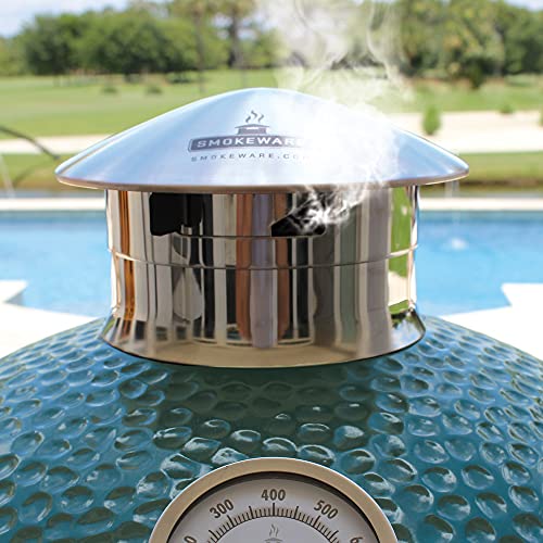 SmokeWare Vented Chimney Cap β Compatible with The Big Green Egg, Stainless Steel Replacement Accessory